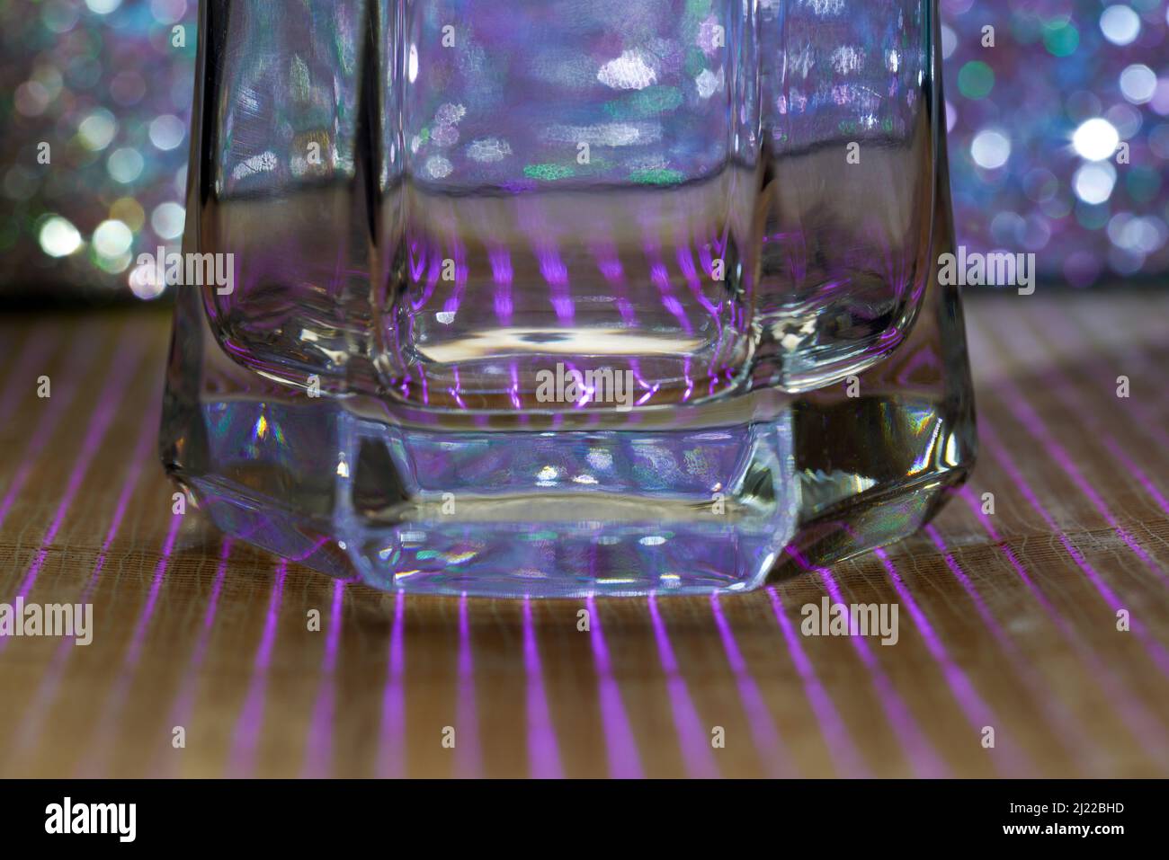 Glass made of crystal-like materials photographed in the studio with ...