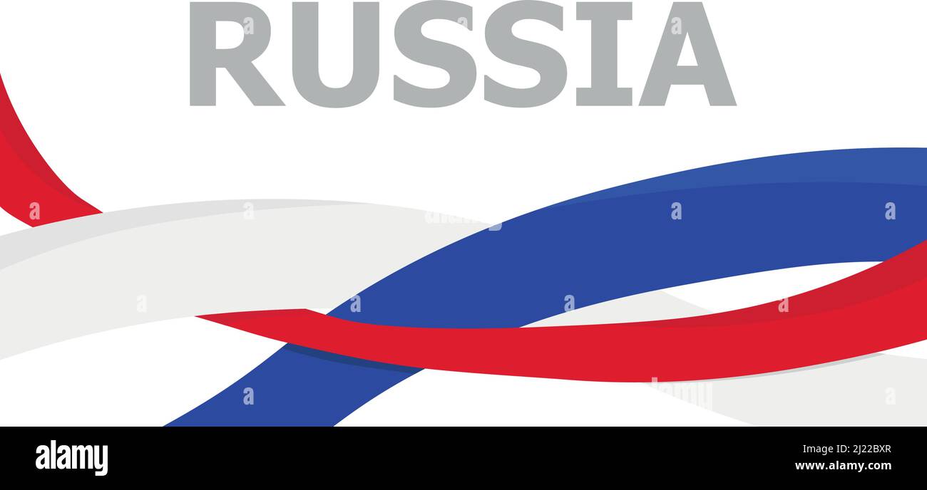 Panoramic abstract flag of the Russian Federation on a white background ...