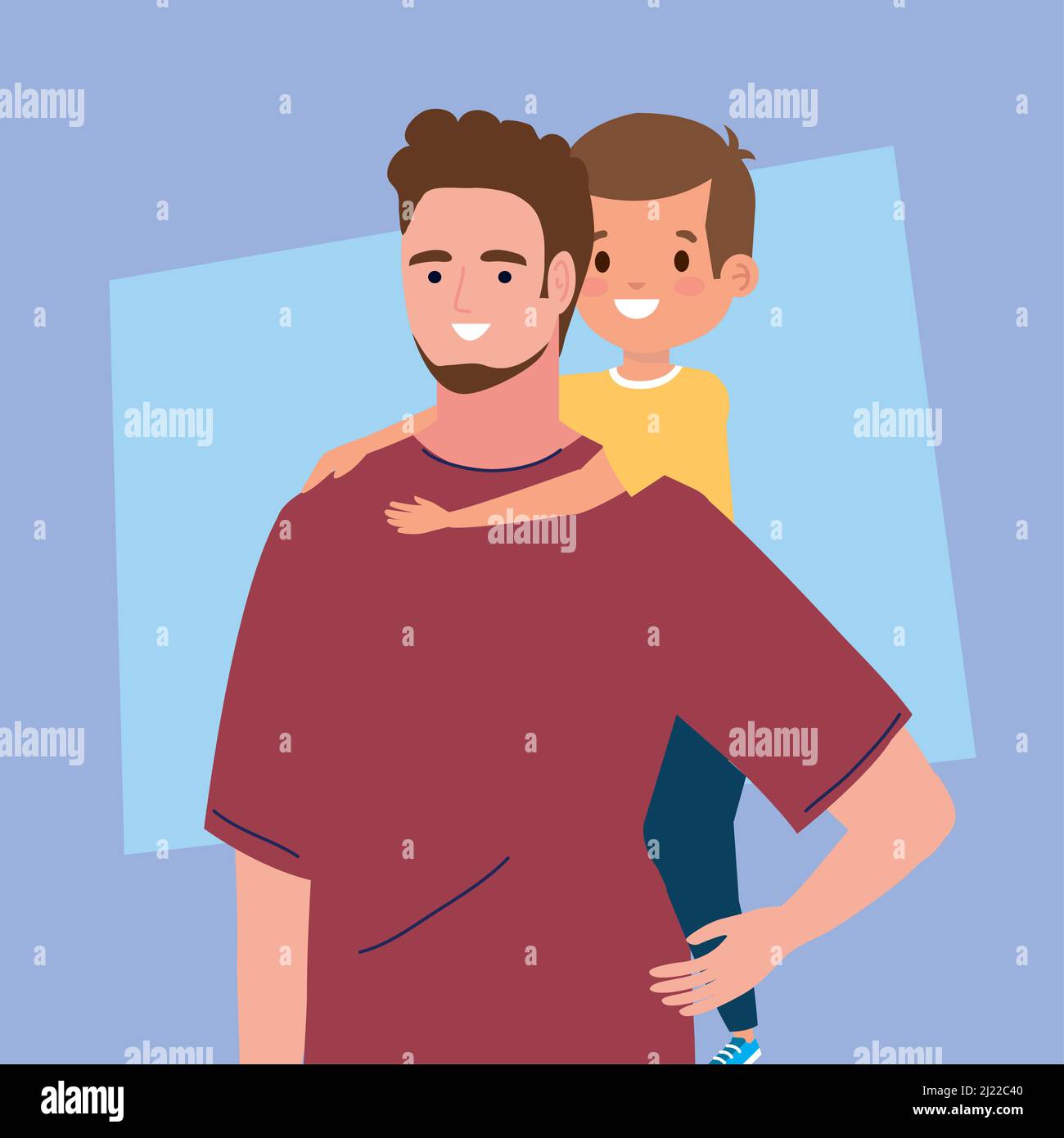 dad with son Stock Vector Image & Art - Alamy