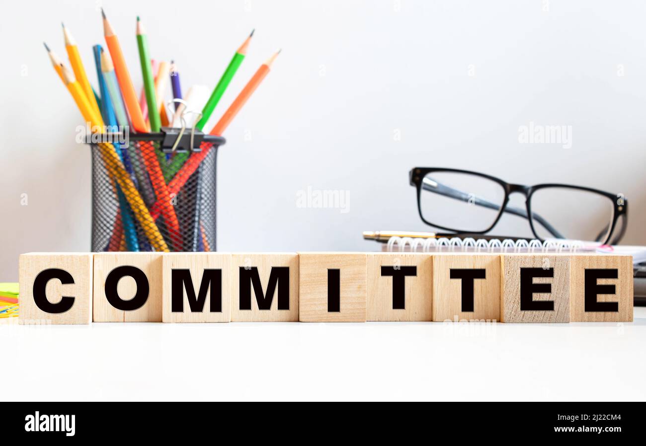 COMMITTEE word made with building blocks, concept Stock Photo - Alamy