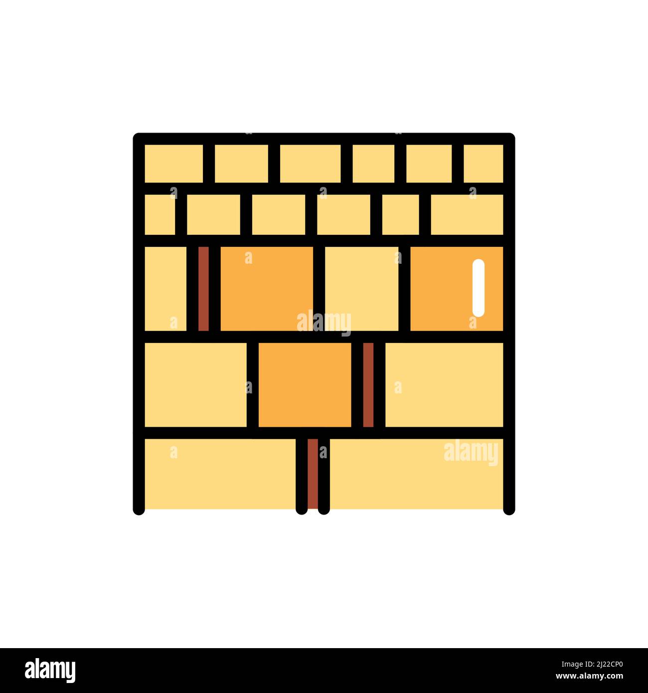 Western Wall in Israel, Jerusalem line color icon. Isolated vector ...