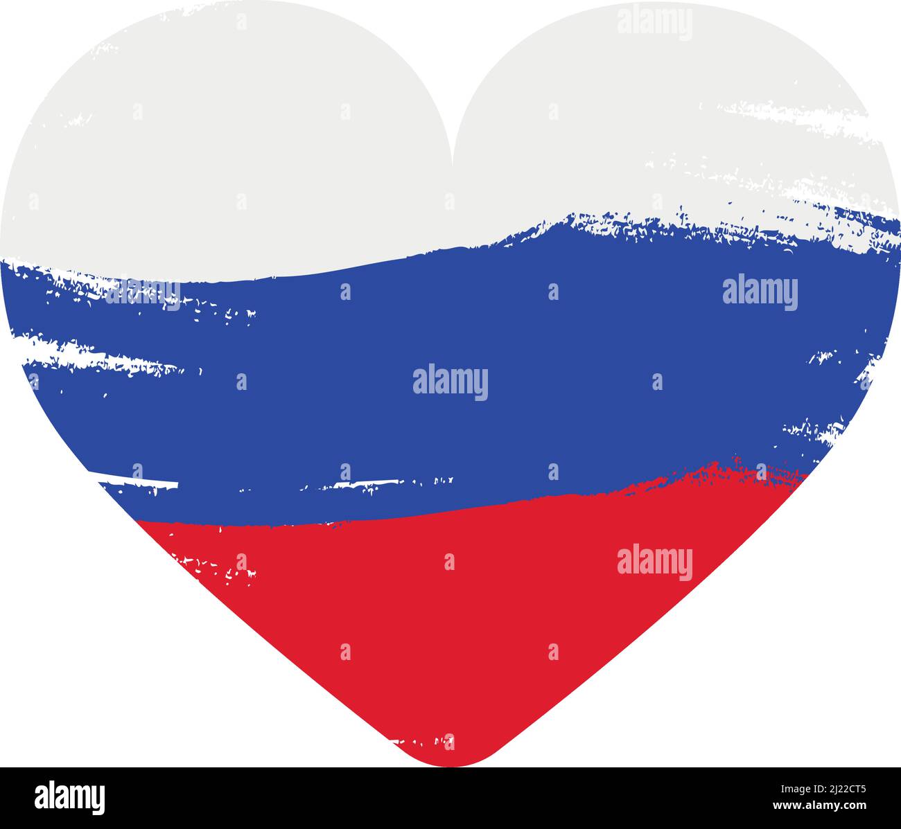 Heart in the colors of the Russian flag on a white background - Vector ...