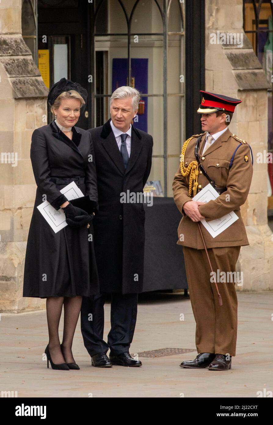 King Filip and Queen Mathilde of Belgium leave at the Westminster Abbey ...