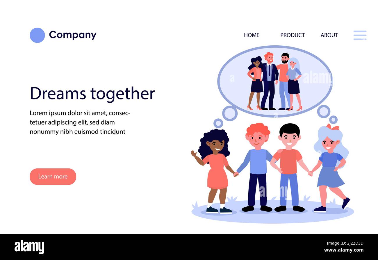 Girls dreaming about adult life and marriage. Diverse kids, children ...