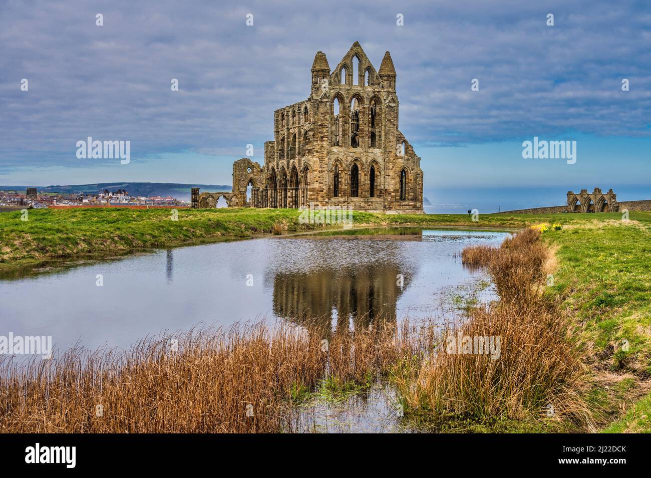 The ruins of St Hilda's Church in Whitby, Yorkshire better known as ...
