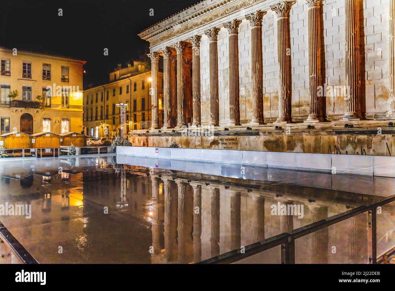 Christmas Ice Skating Rink Reflection Maison Caree Ancient Classical ...