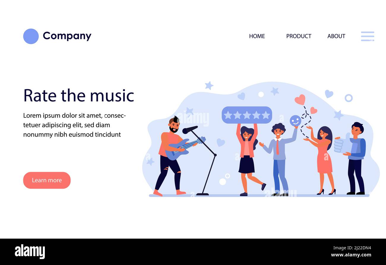 Audience rating rock singer at concert. Followers enjoying music in ...