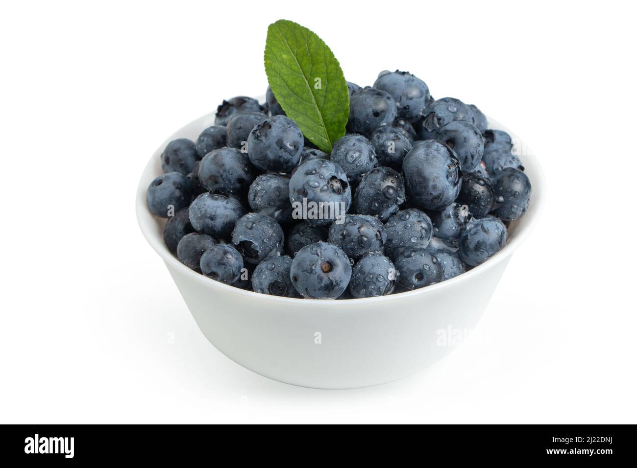 Blueberries in bowl isolated on white background Stock Photo - Alamy