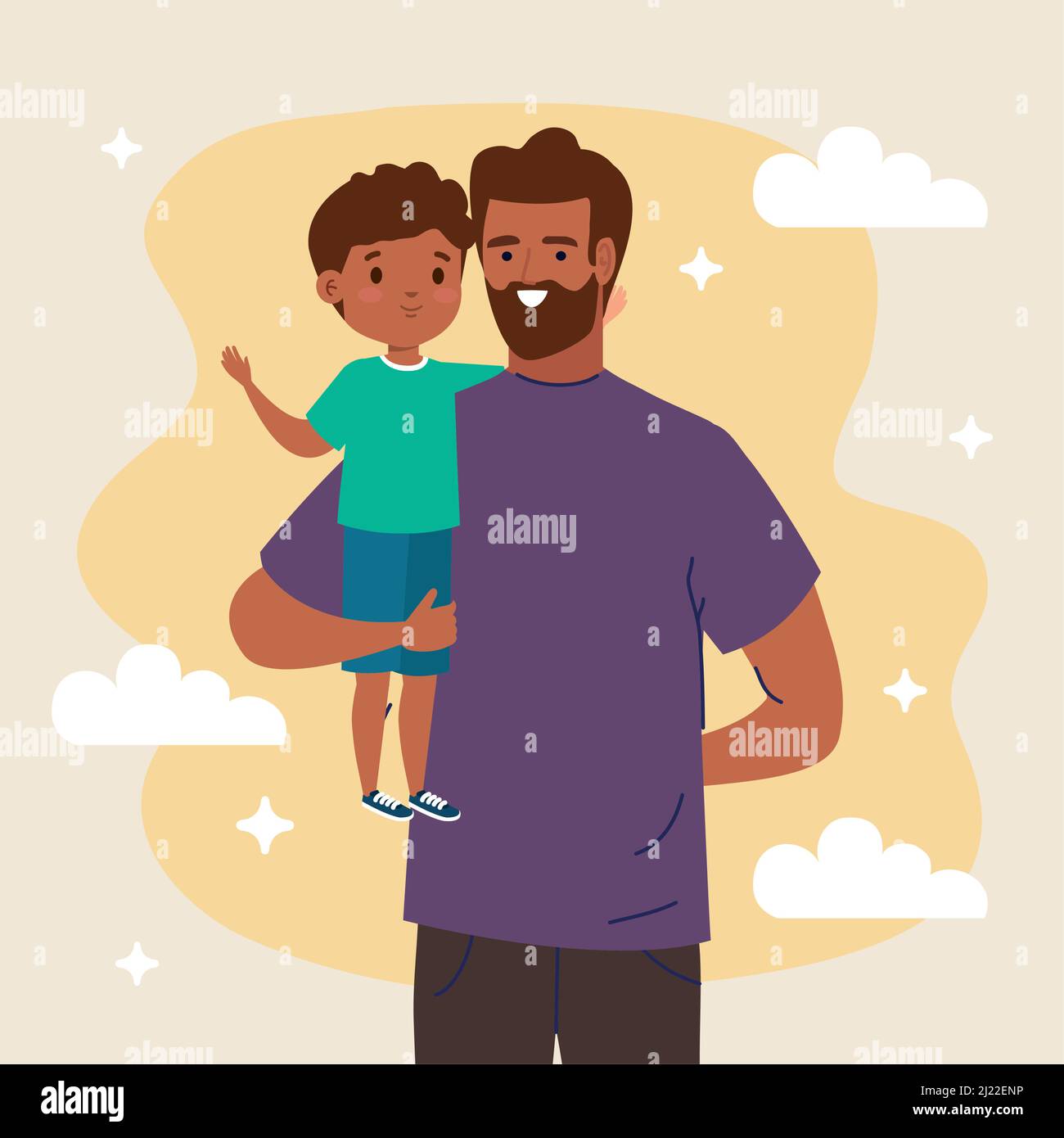 bearded dad lifting son Stock Vector Image & Art - Alamy