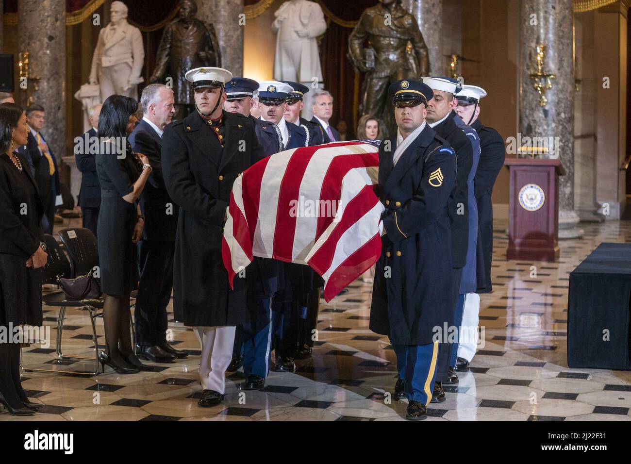 Washington, United States. 29th Mar, 2022. The casket of Rep. Donald ...