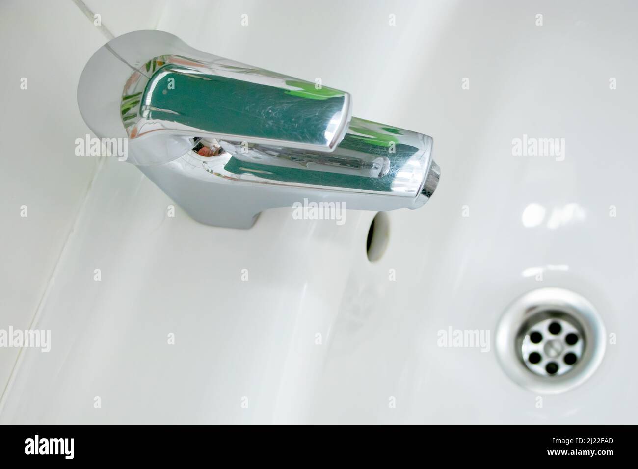 The water tap, faucet for the bathroom and kitchen mixer. Chrome-plated ...