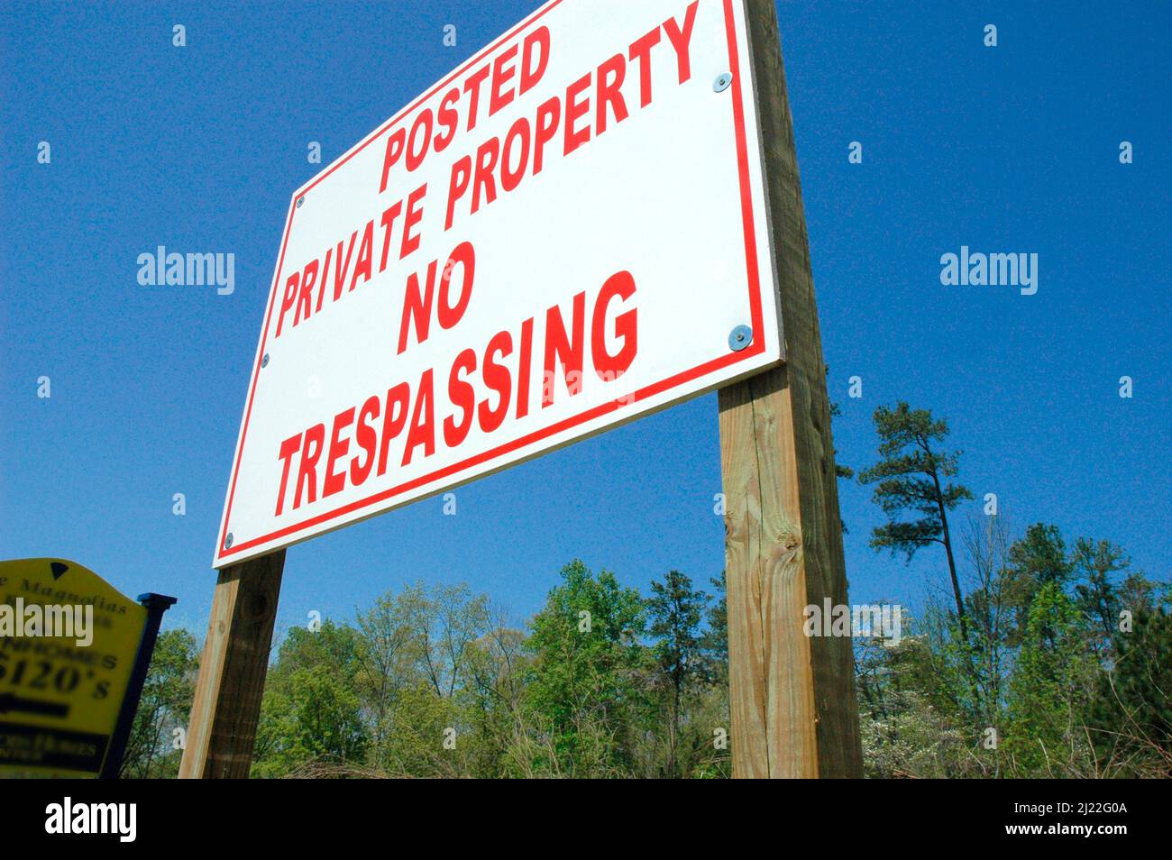 Keep out no trespassing on private property sign on commercial location ...