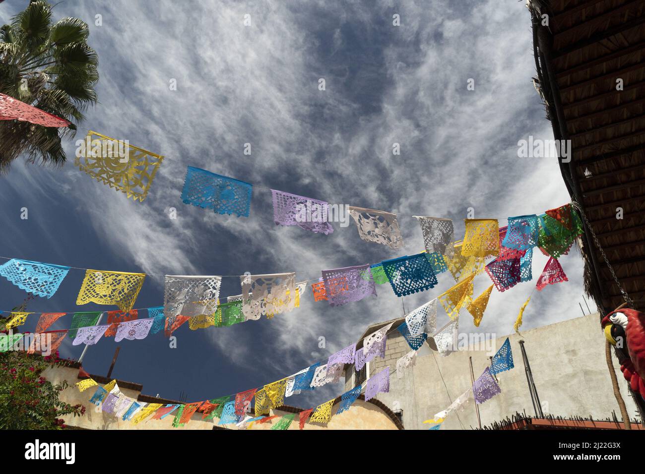 Mexican fiesta party traditional small celebration flags Stock Photo ...