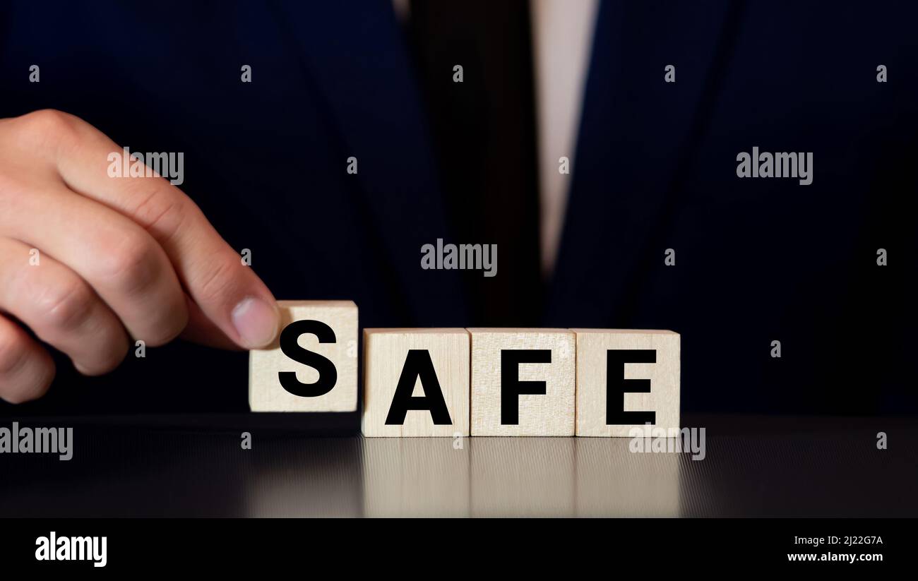 safe word made with building blocks isolated on white Stock Photo - Alamy