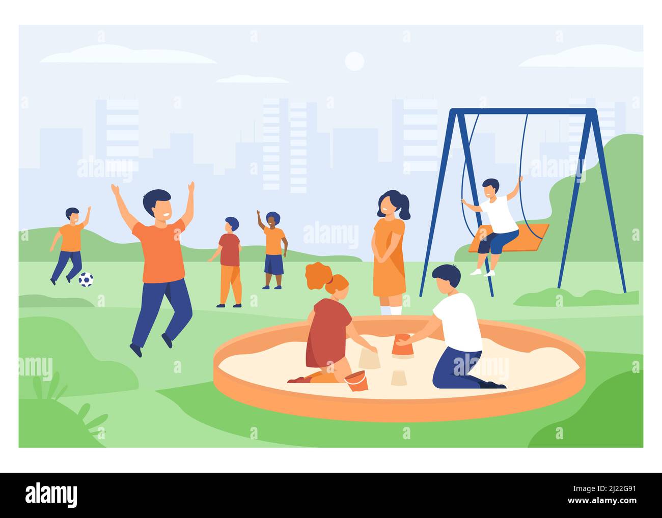 Kids playing garden swing ball hi-res stock photography and images - Alamy