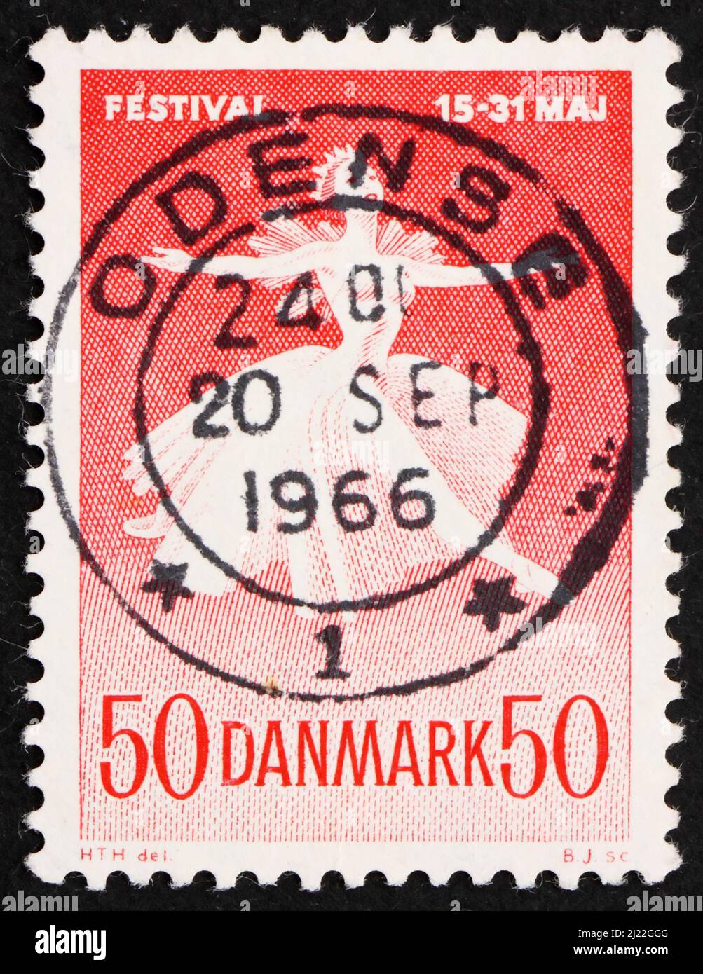 DENMARK - CIRCA 1965: a stamp printed in the Denmark shows Ballet ...