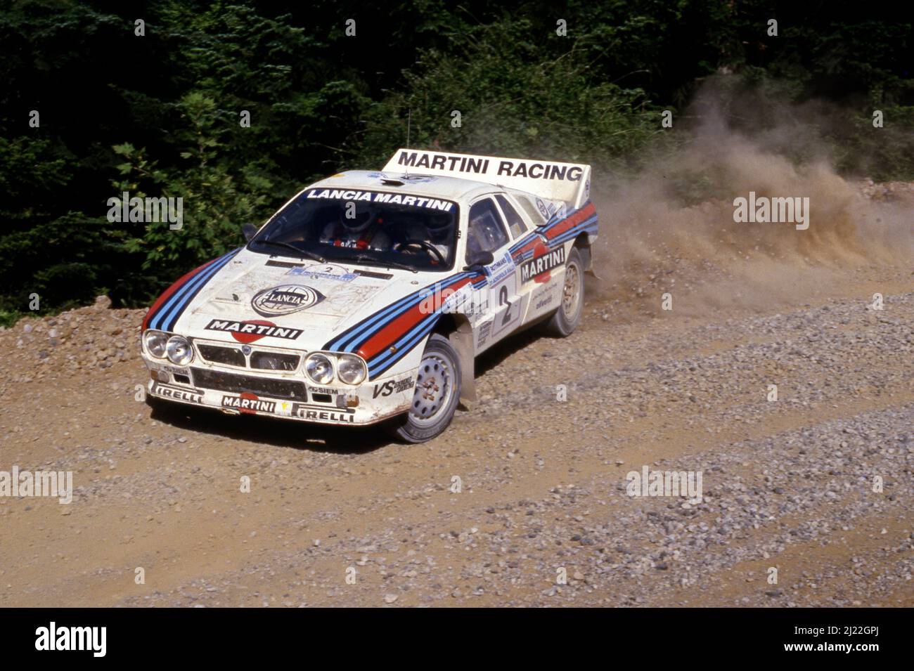 Markku Alen (FIN) Ilkka Kivimaki (FIN) Lancia Rally 037 GrB Martini ...