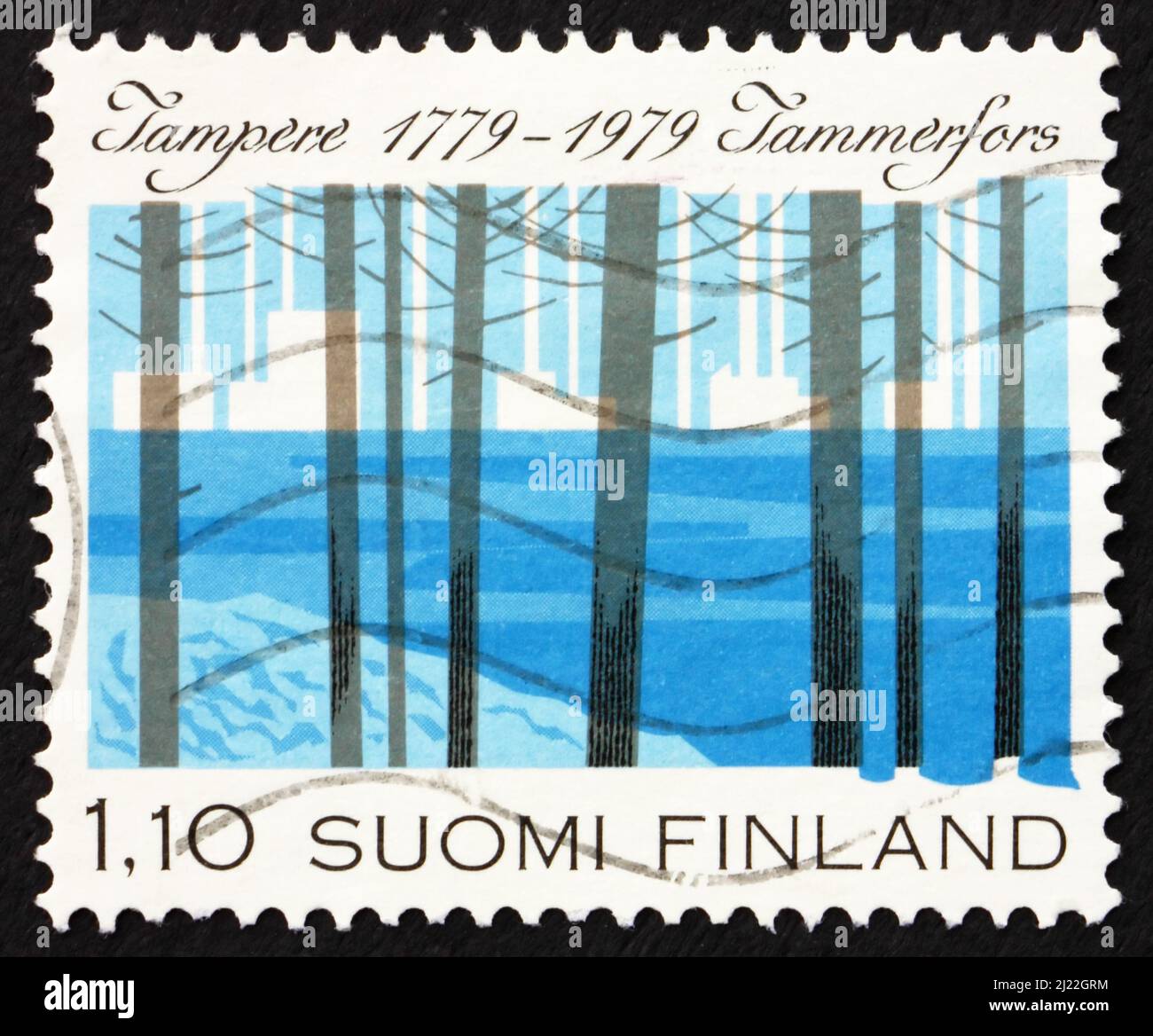 FINLAND - CIRCA 1979: a stamp printed in the Finland shows View of ...