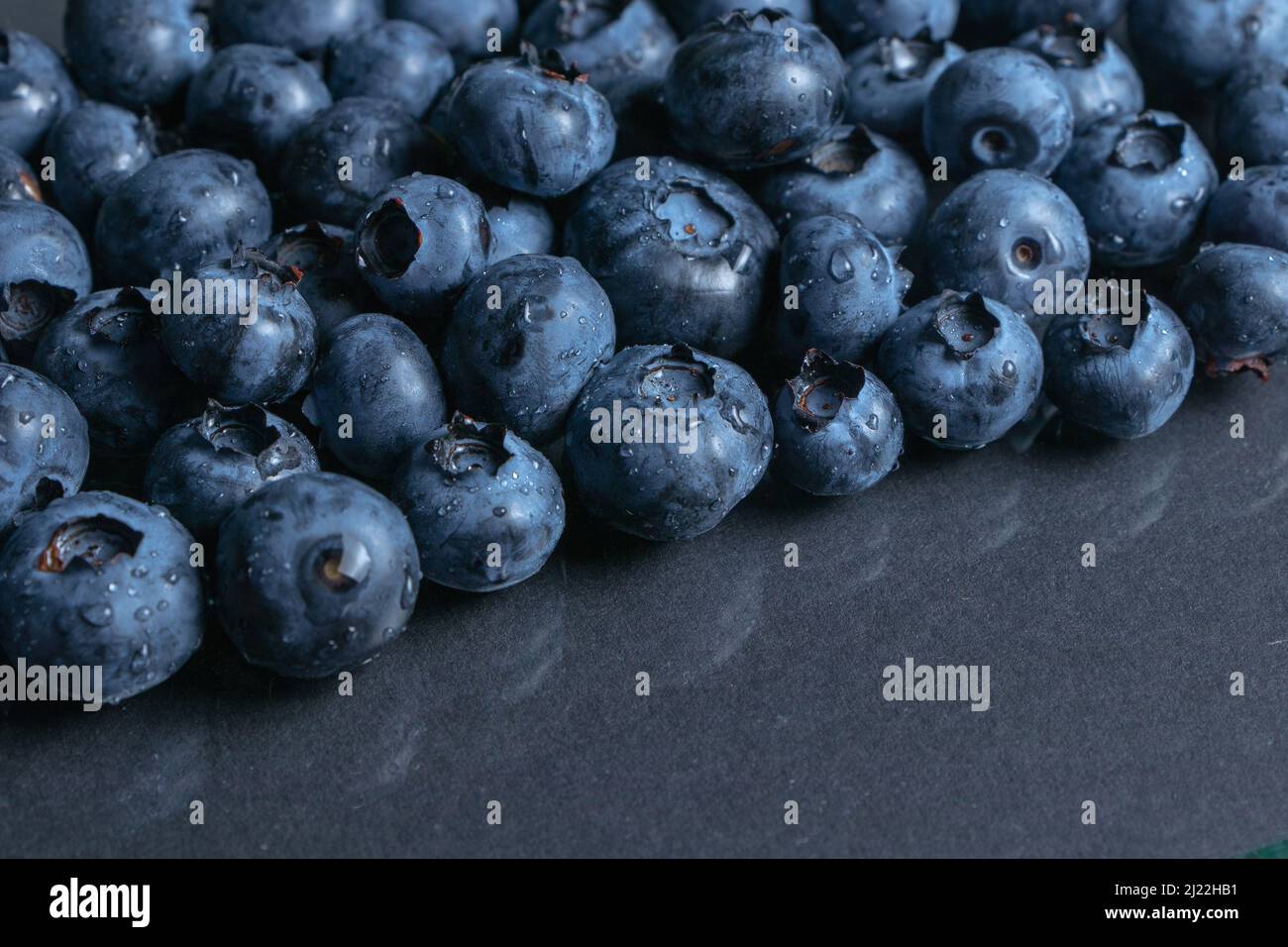 Blueberries background. Blueberry border design. Ripe and juicy fresh ...