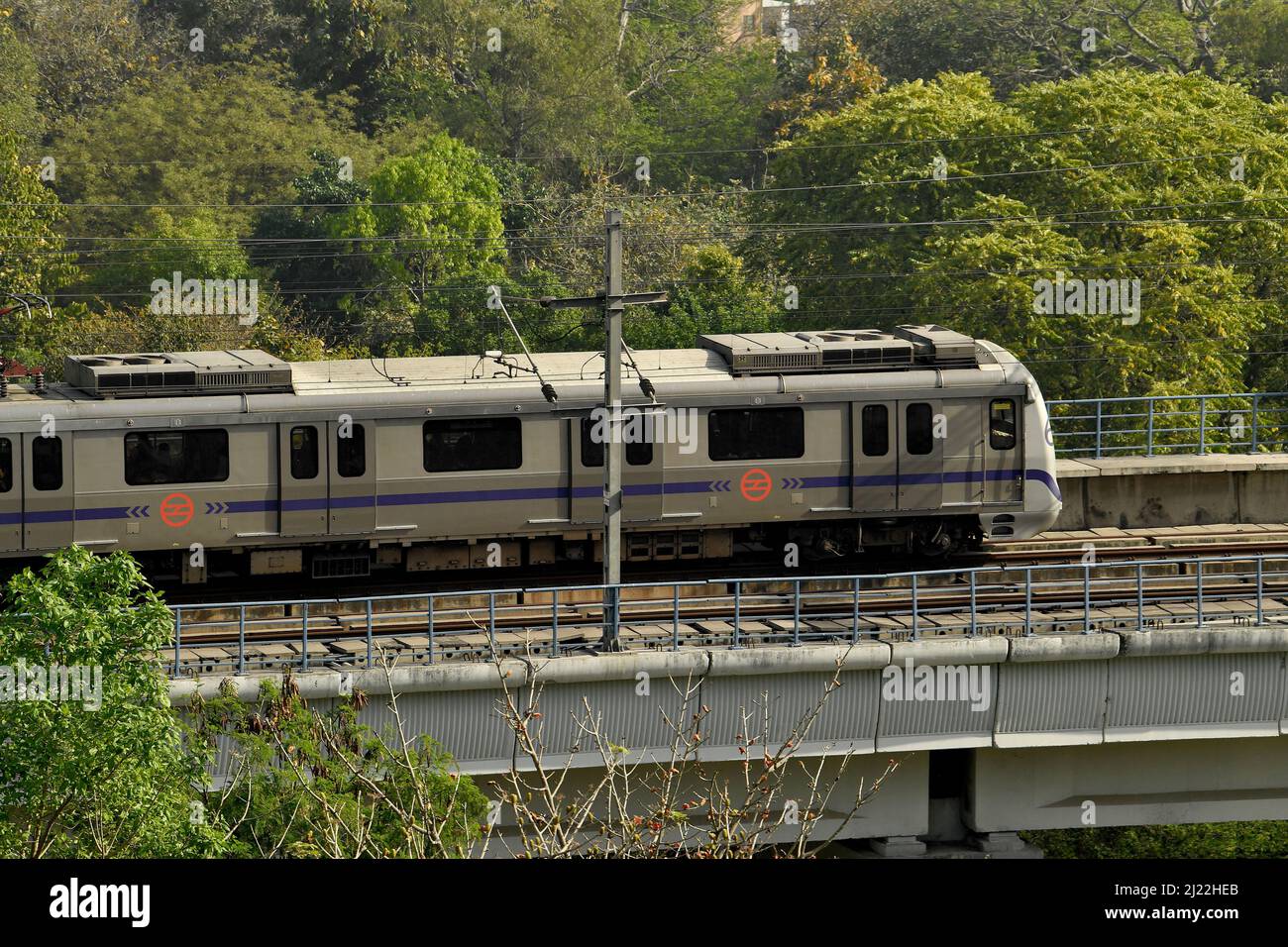 View of an Indian Railways passenger train at Nehru Place in Delhi. New ...