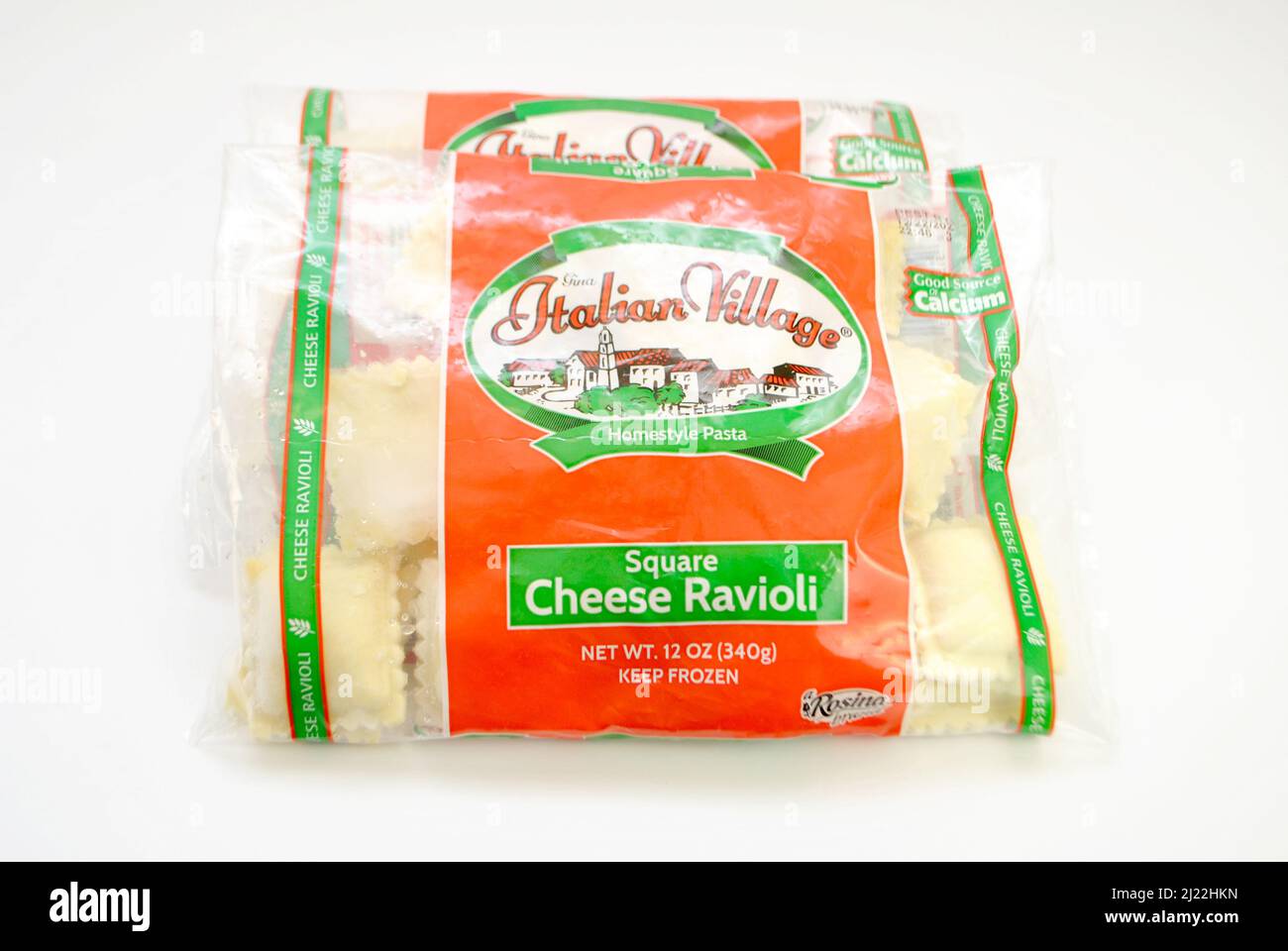 Italian Village-Square Cheese Ravioli - Home Style Pasta Stock Photo ...