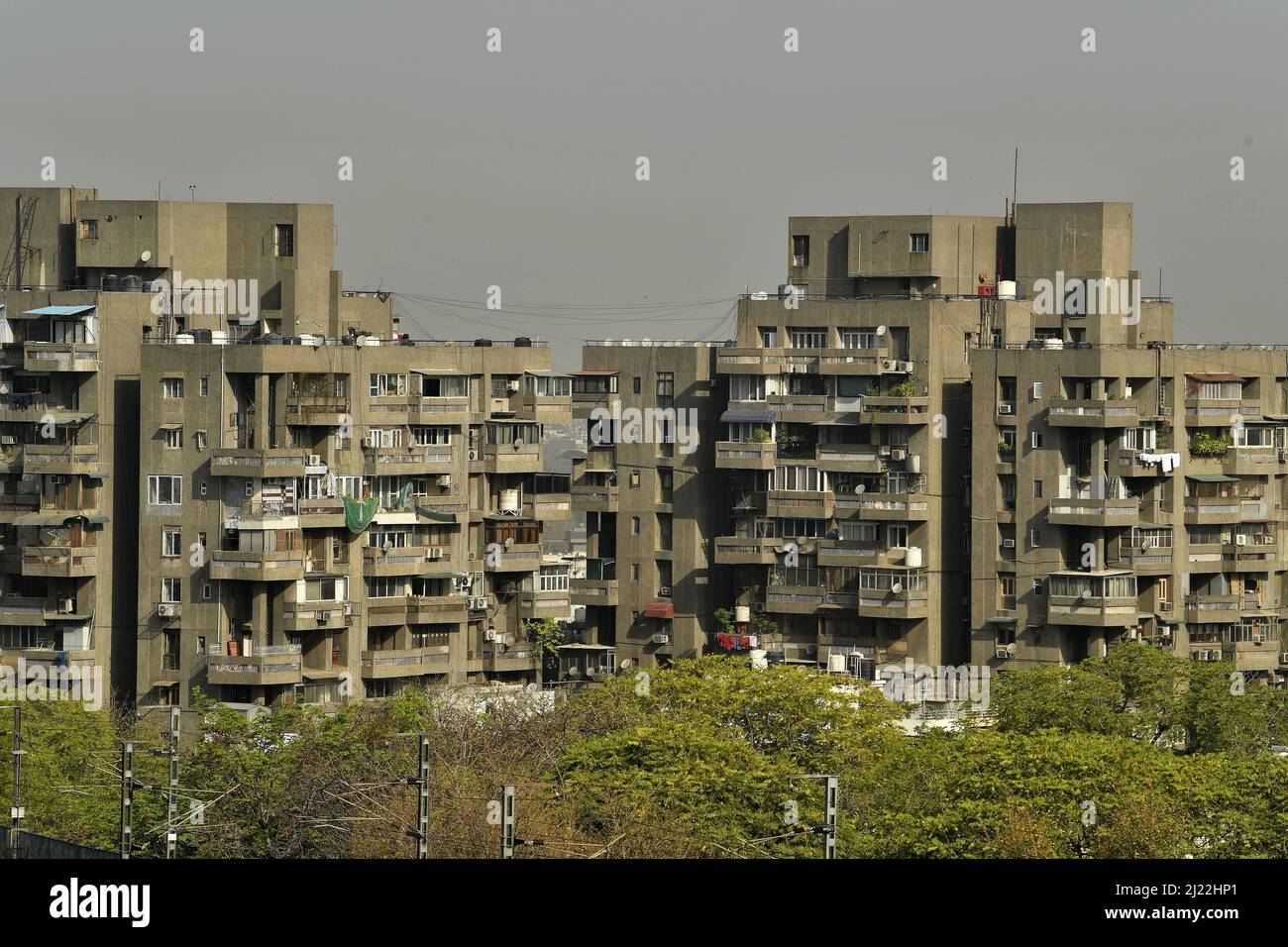 View of residential housing at Nehru Place in Delhi. New Delhi in India ...
