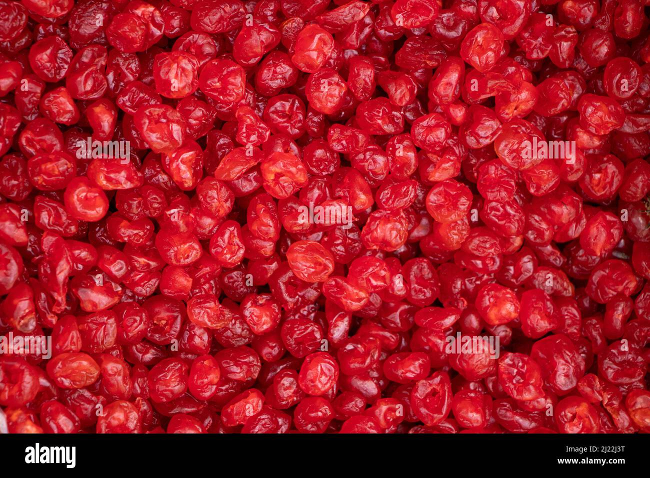 Dried cherry. Dried fruits. Proper nutrition, healthy eating. top view ...