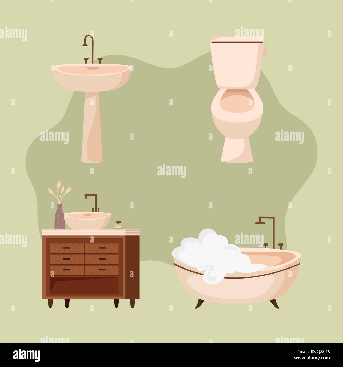 bathroom interior objects Stock Vector Image & Art - Alamy