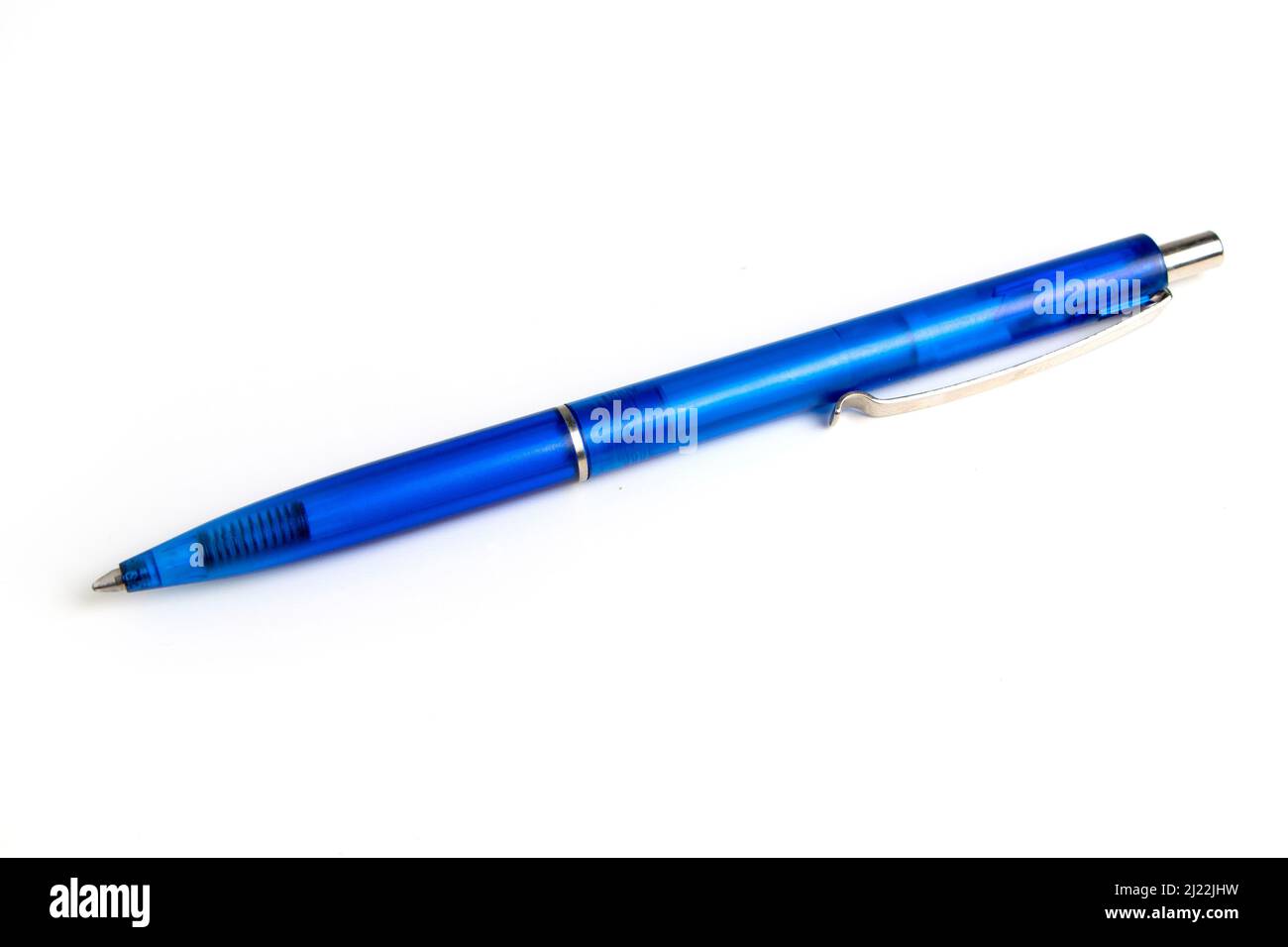 Blue pen isolated on the white background Stock Photo - Alamy