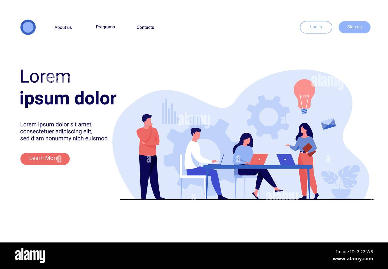Company employees planning task and brainstorming flat vector ...