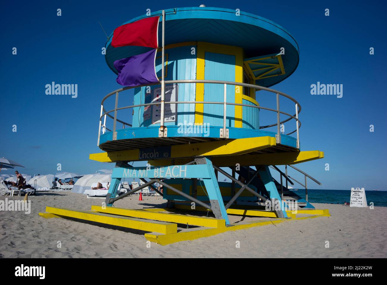 Miami Florida, Lifeguard tower on Miami Beach Stock Photo - Alamy