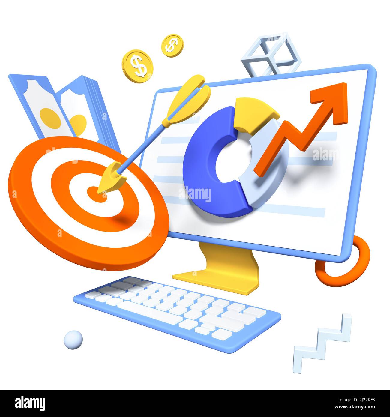 Workflow and banking - modern realistic 3d illustration. Colorful ...