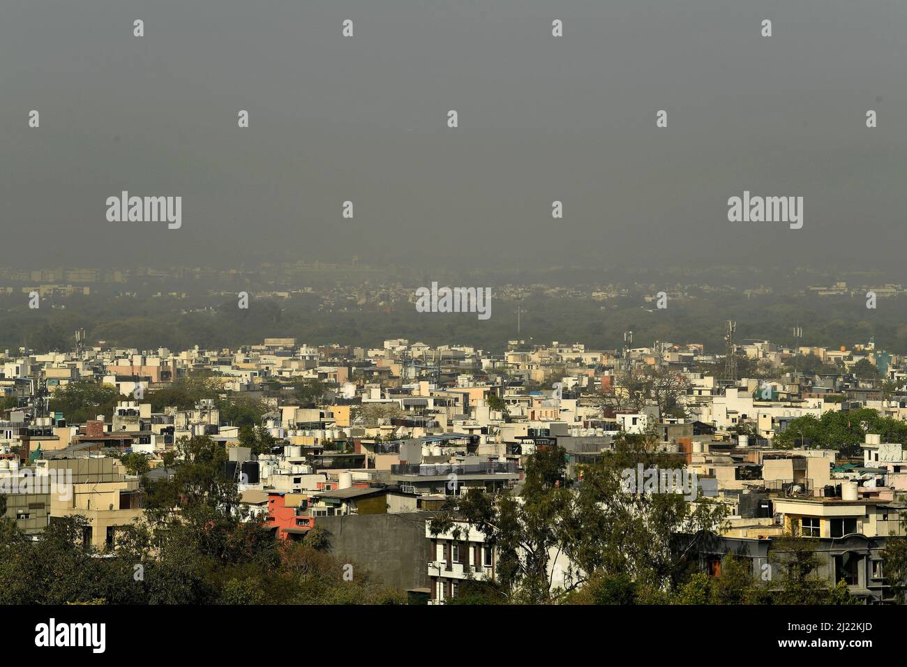 New Delhi, India. 28th Mar, 2022. View of residential housing at Nehru ...
