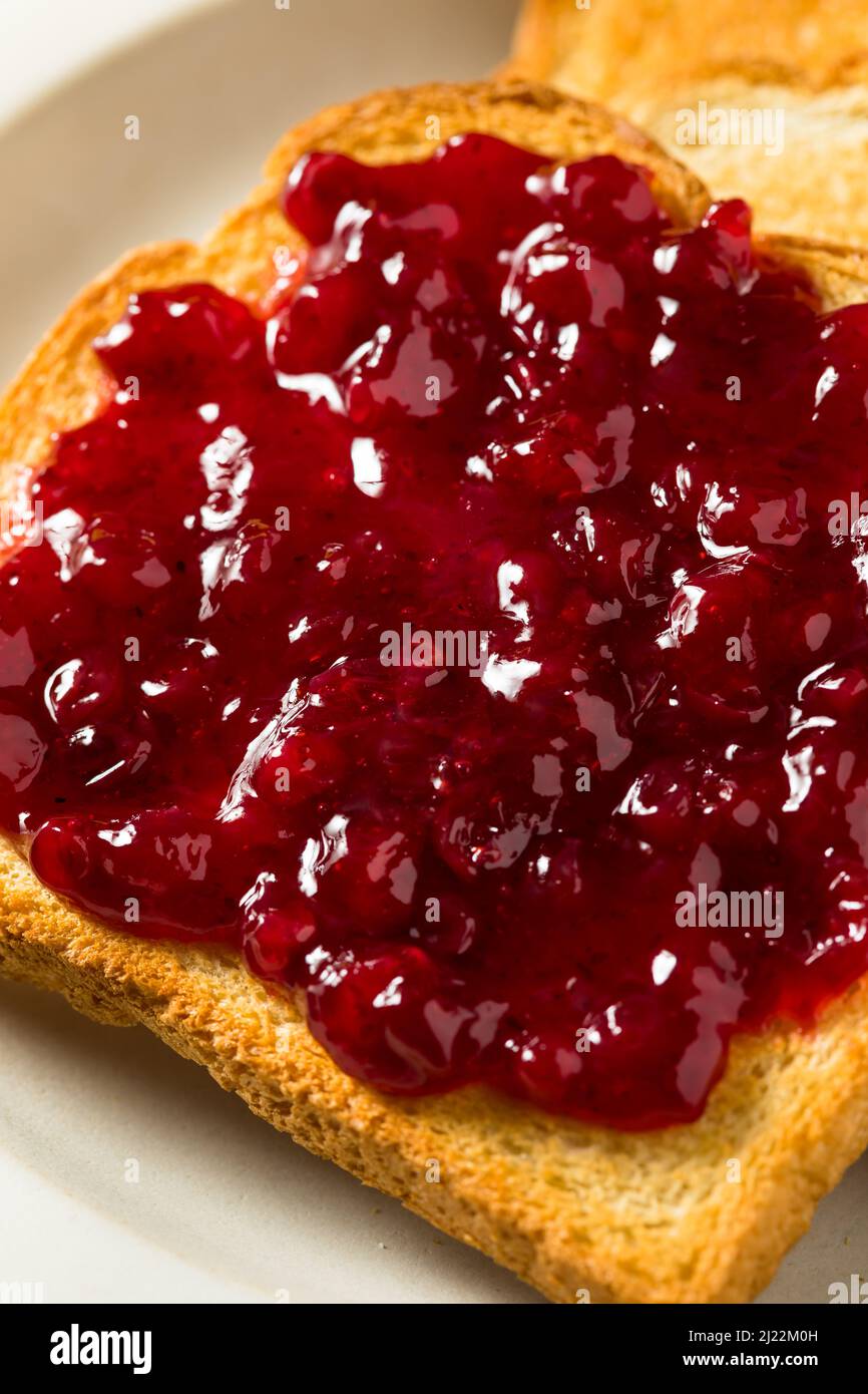 Raspberry strawberry jam toast hi-res stock photography and images - Alamy