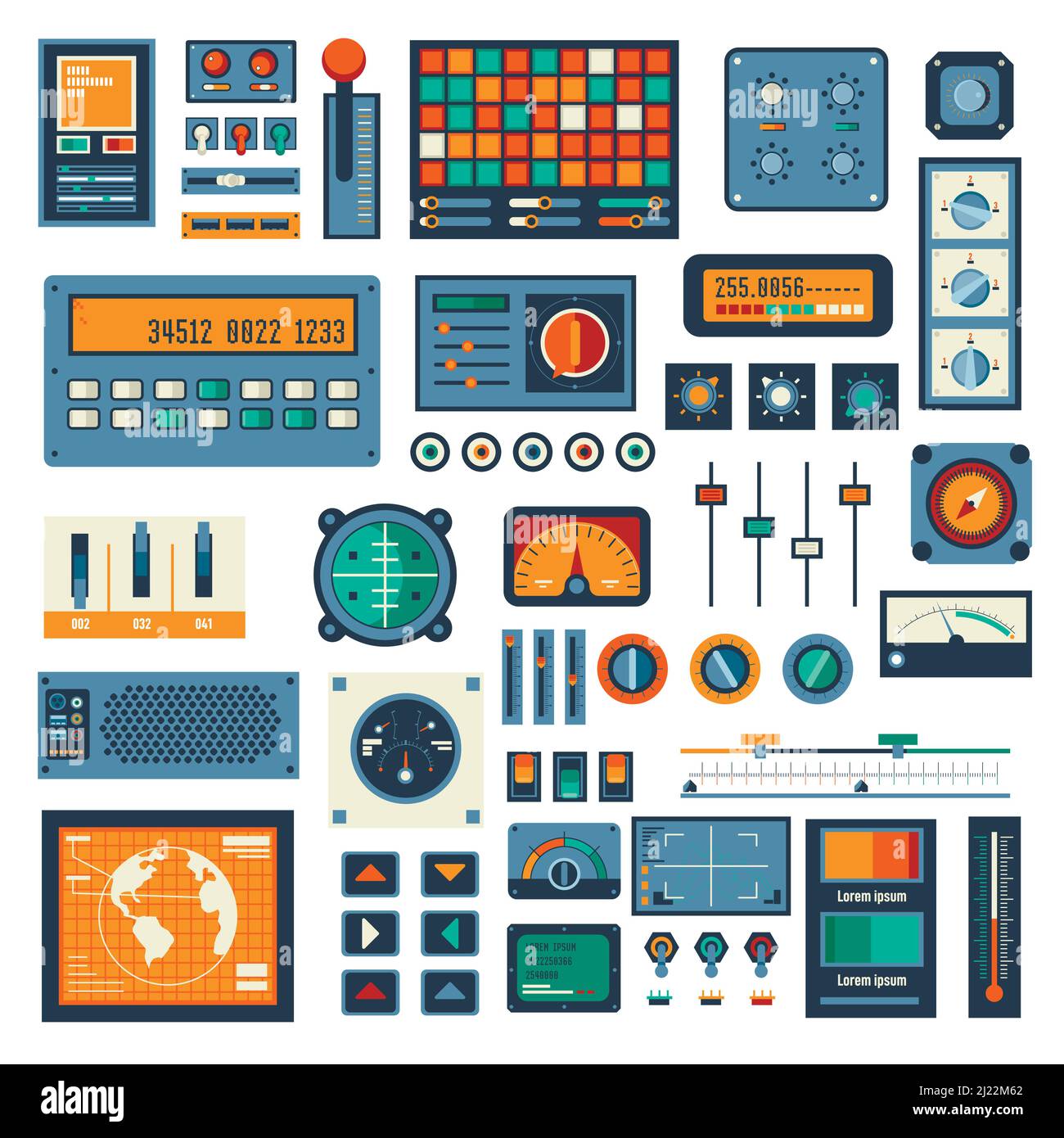 Panels and devices interface, buttons radio set Stock Vector Image ...