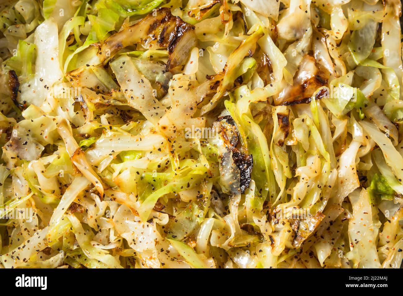 Homemade Irish Sauteed Cabbage with Salt and Pepper Stock Photo - Alamy