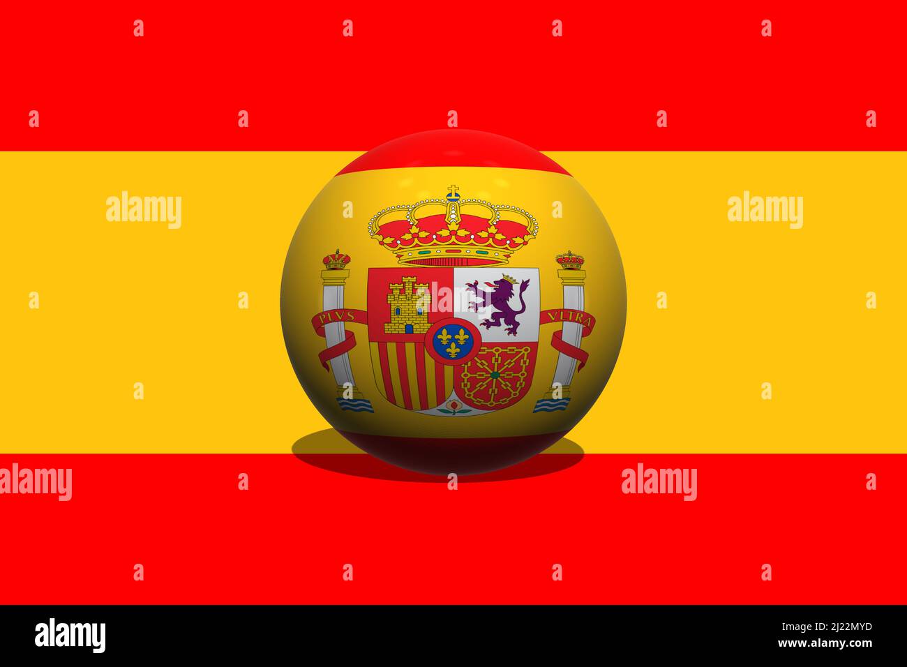 Spain. Flag of Spain. Ball 3D of Spain design. Horizontal design ...