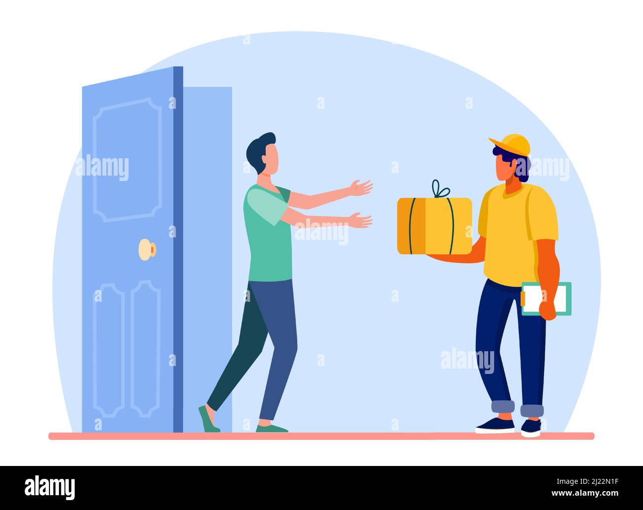 Postman delivering door Cut Out Stock Images & Pictures - Alamy