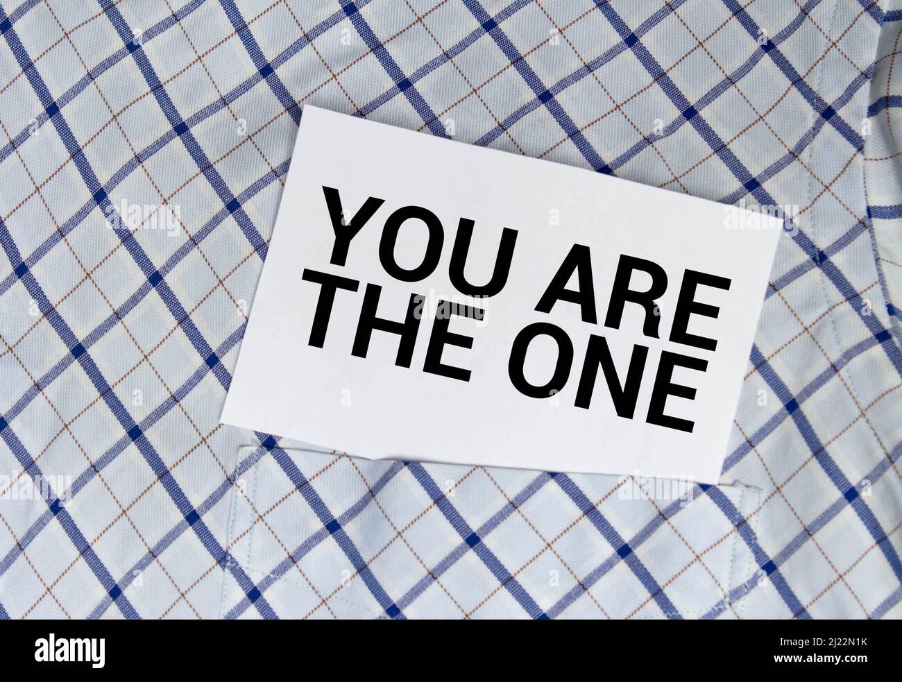 white notepad sheet on the white background. YOU ARE THE ONE text Stock ...