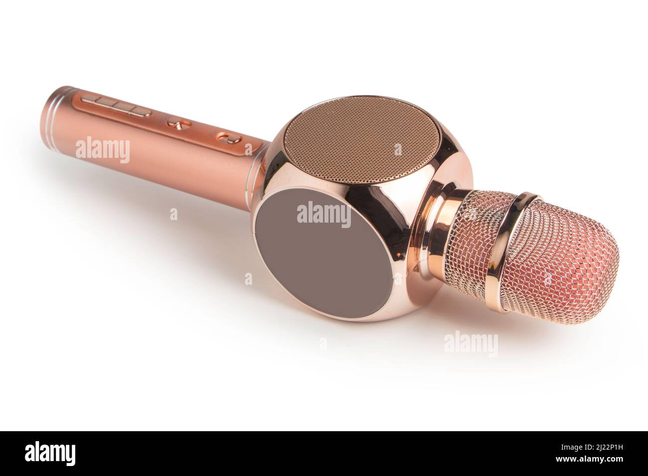 Microphone isolated on white background. Pink wireless microphone Stock ...