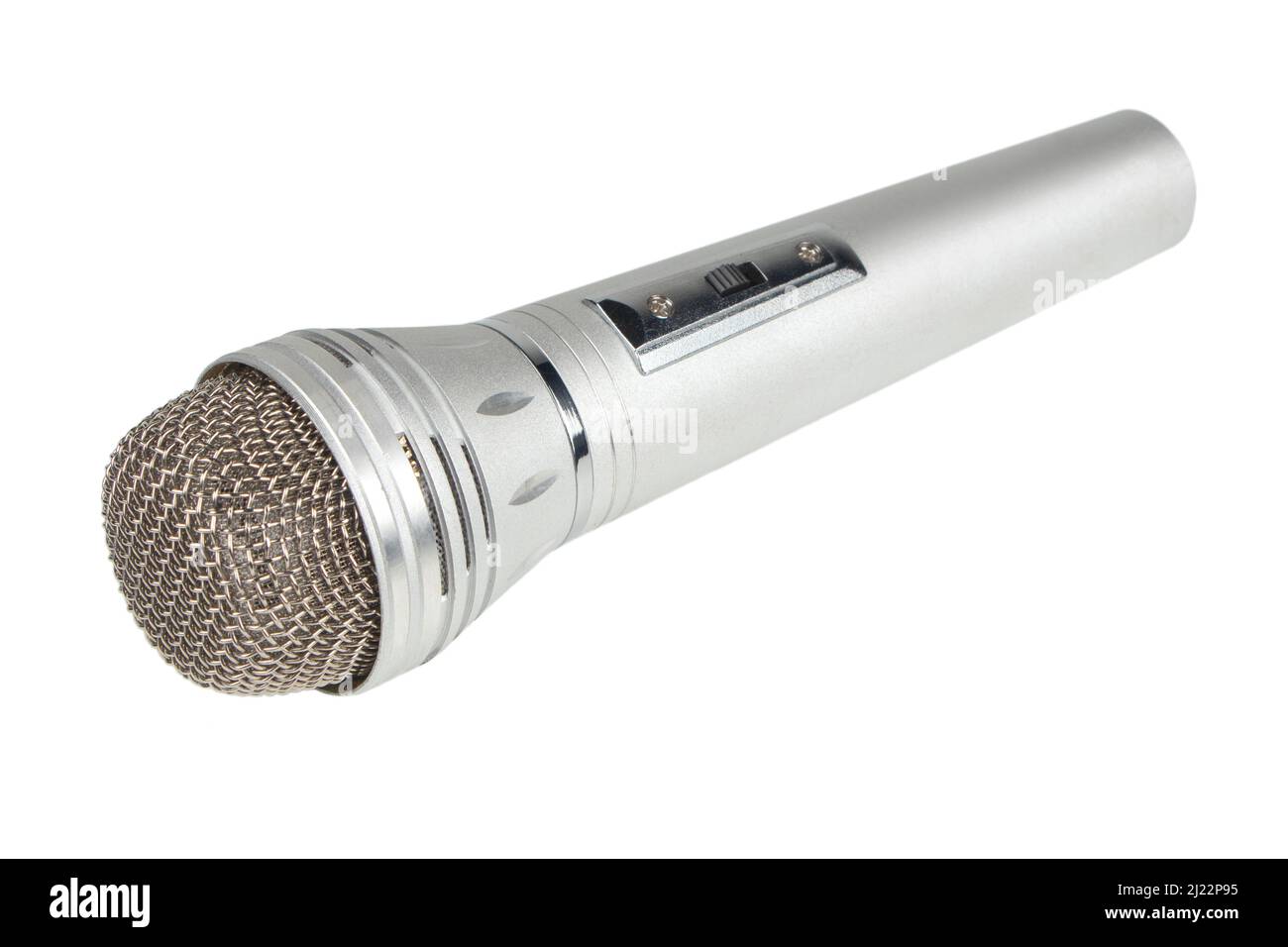 A wireless microphone on a white background Stock Photo - Alamy