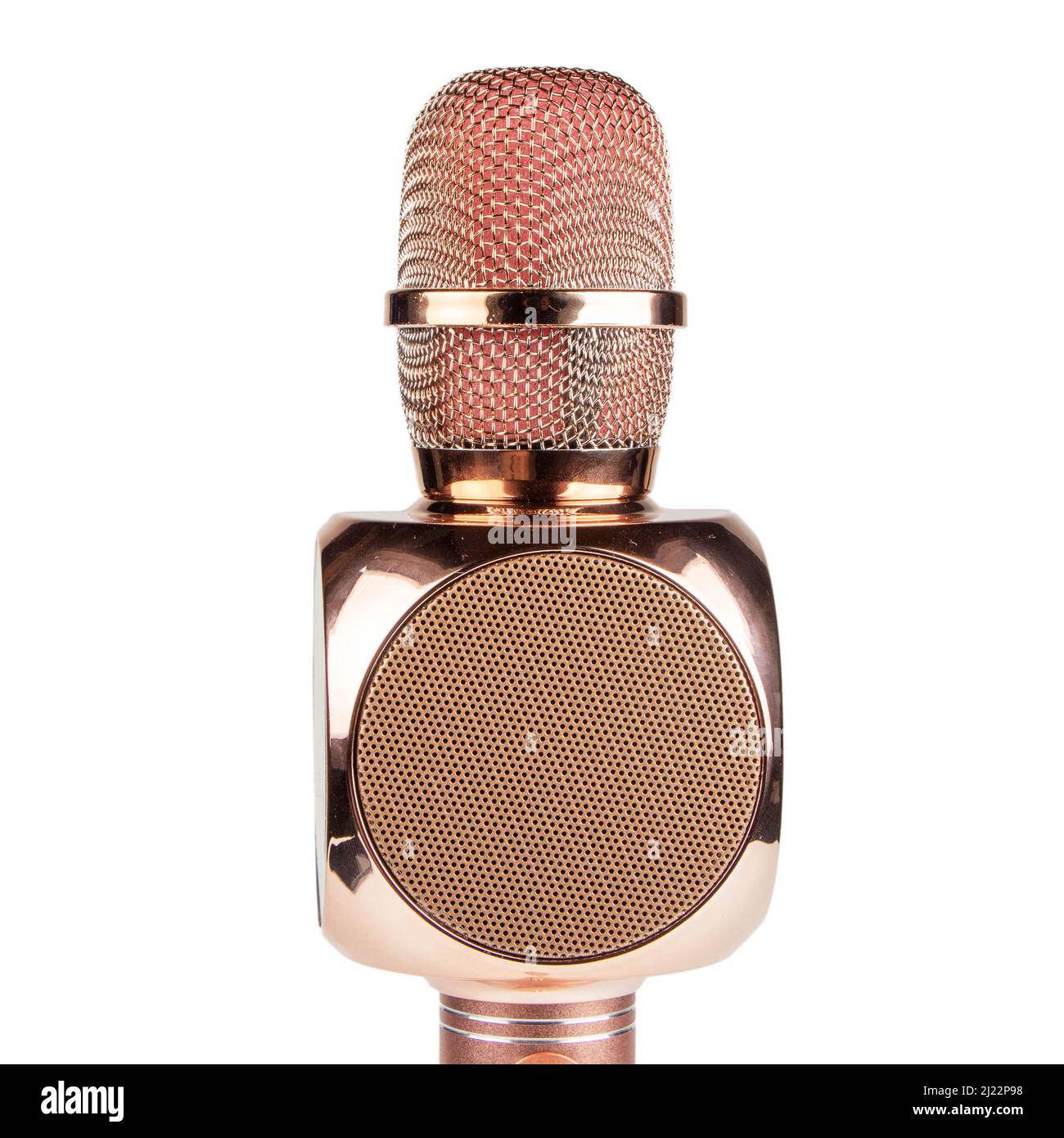 A wireless microphone on a white background Stock Photo - Alamy