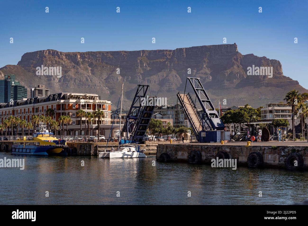 Cape Town South Africa. 2022. Pedestrian bridge open for marine traffic ...