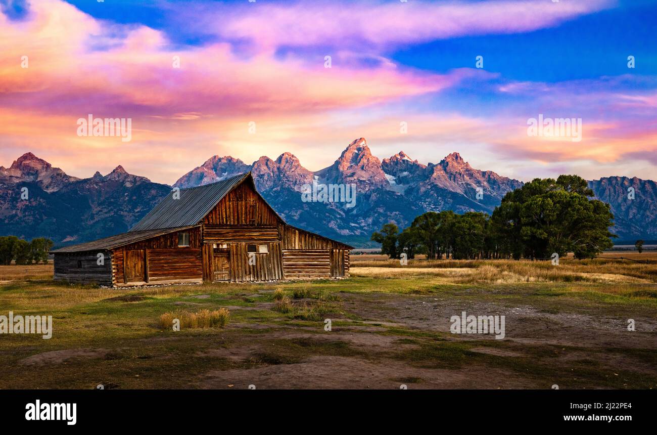 Moulton Barn along Mormon Row near Grand Tetons National Park Stock ...