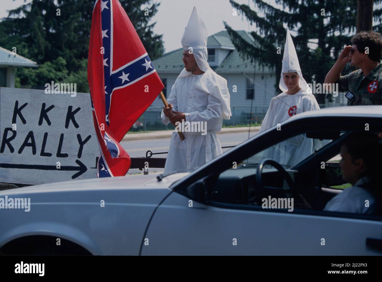 The Klu Klux Klan (KKK) hold a membership rally in Thurmont, Maryland ...