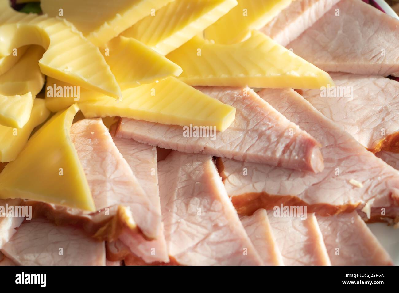 Well decorated cold cuts in a platter Stock Photo - Alamy