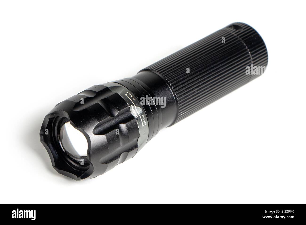 Black flashlight on white background Stock Photo - Alamy