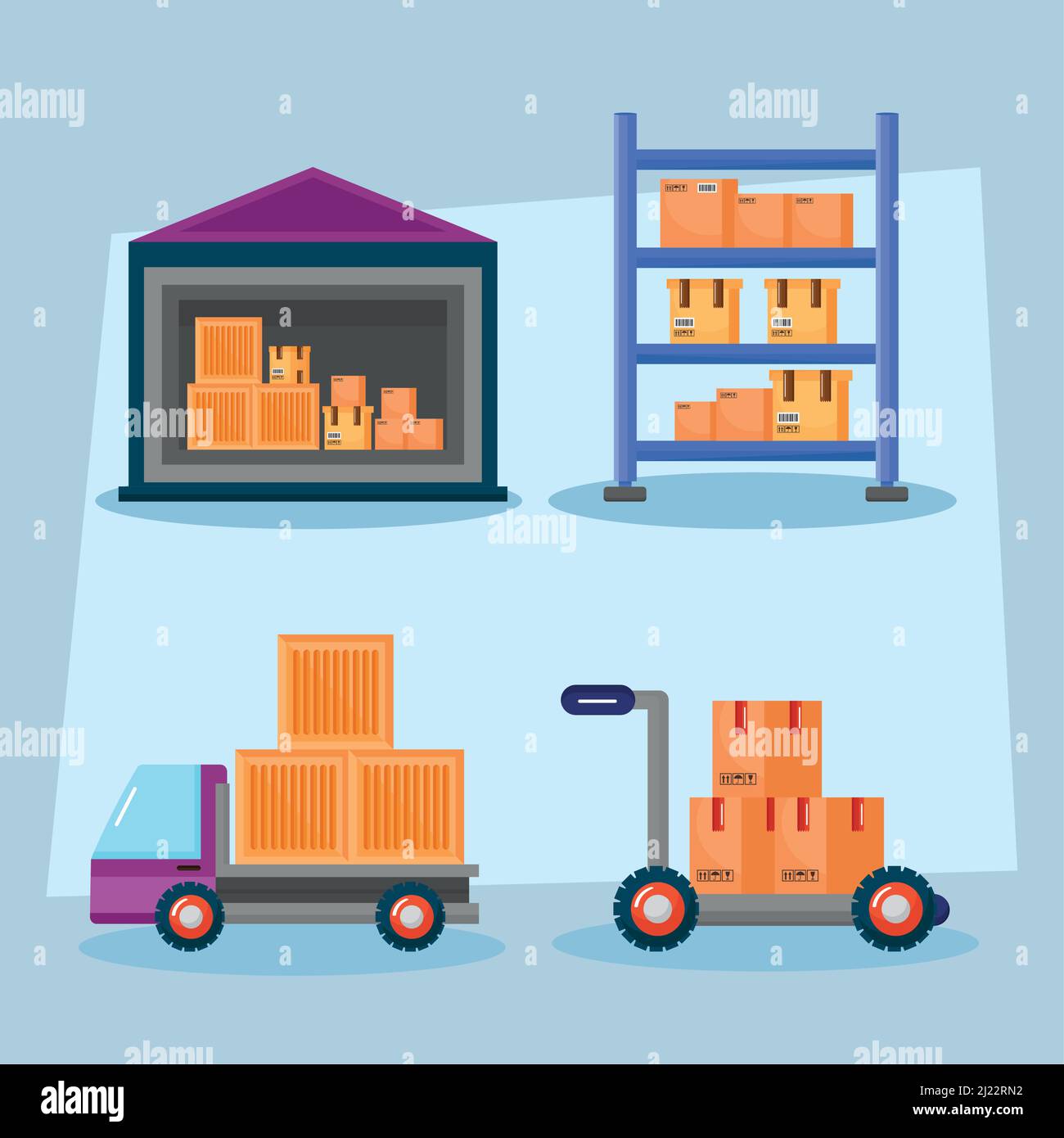 warehouse service four icons Stock Vector Image & Art - Alamy