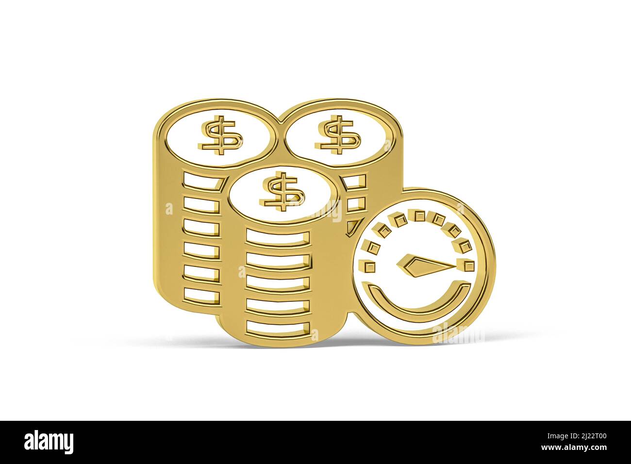 Golden 3d business optimization icon isolated on white background - 3d ...