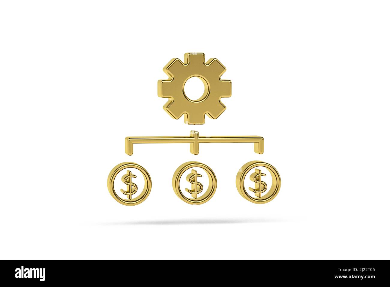 Golden 3d business optimization icon isolated on white background - 3d ...